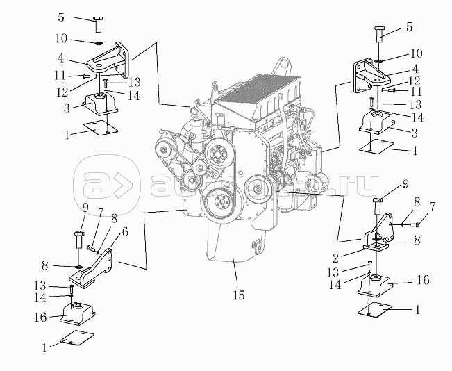 ENGINE MOUNTING AND ATTACHMENT Каток SR14M-2 — купить, цены в интернет ...